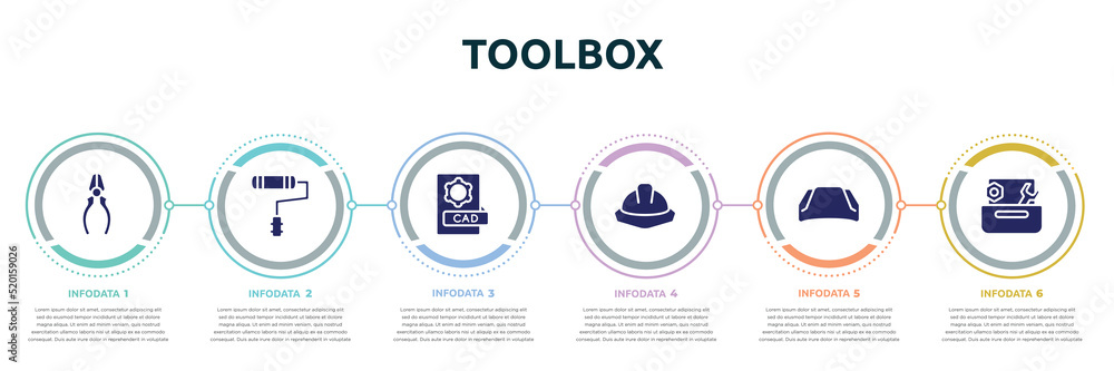 toolbox concept infographic design template. included repair pliers ...