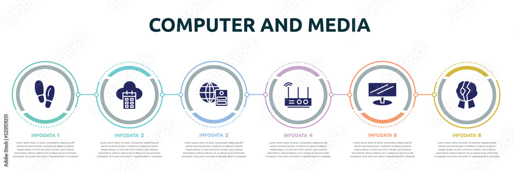 computer and media concept infographic design template. included ...