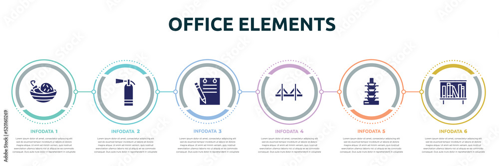 office elements concept infographic design template. included spicy ...