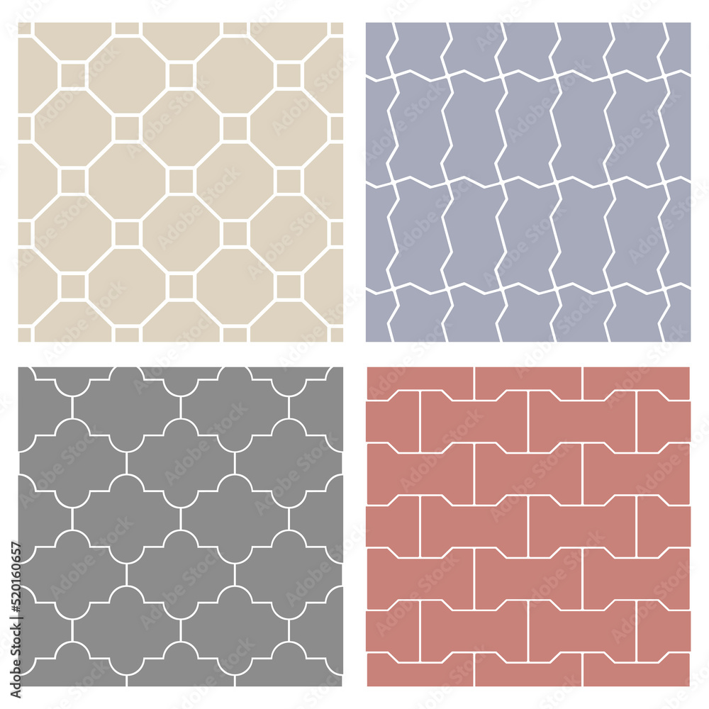Vector pattern of mosaic paving slabs. Texture made from different ...