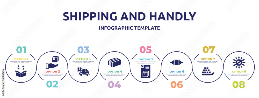 shipping and handly concept infographic design template. included ...