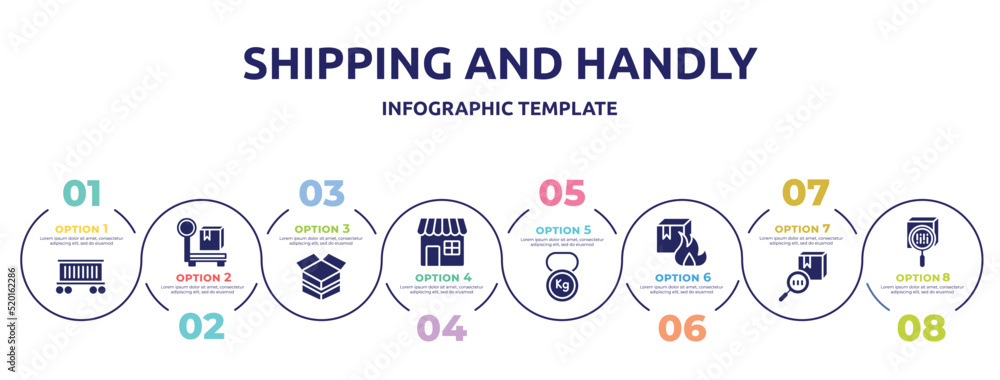 shipping and handly concept infographic design template. included cargo ...