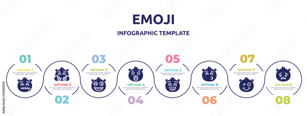 emoji concept infographic design template. included secret emoji ...