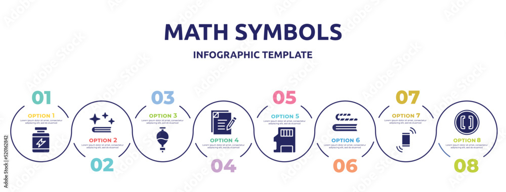 math symbols concept infographic design template. included protein ...