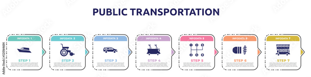 public transportation concept infographic design template. included ...