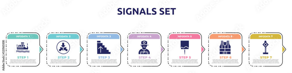 signals set concept infographic design template. included water taxi ...