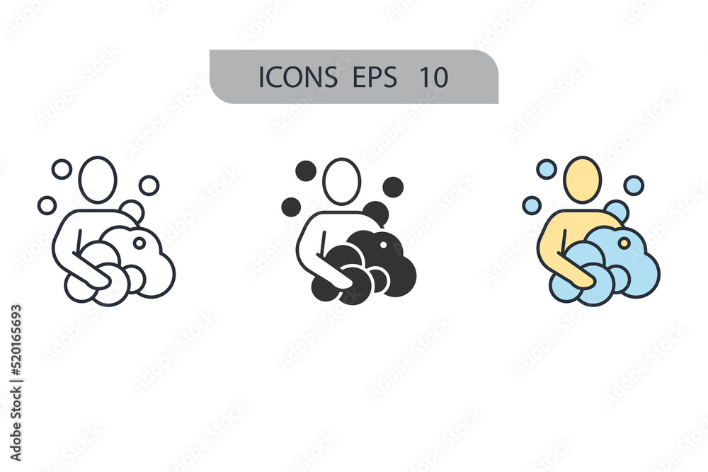 Body wash icons symbol vector elements for infographic web Stock Vector ...