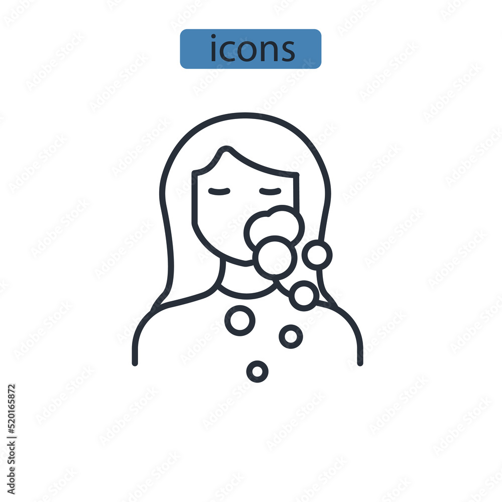 facial cleanser icons symbol vector elements for infographic web Stock ...