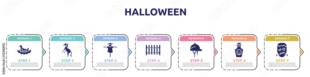 halloween concept infographic design template. included bird in nest ...