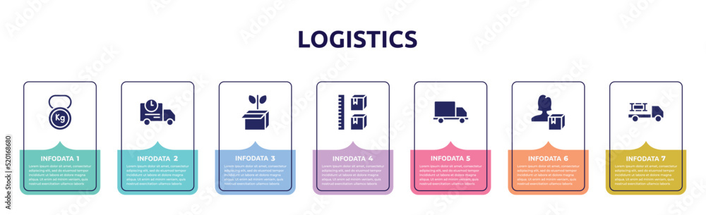 logistics concept infographic design template. included weight tool ...