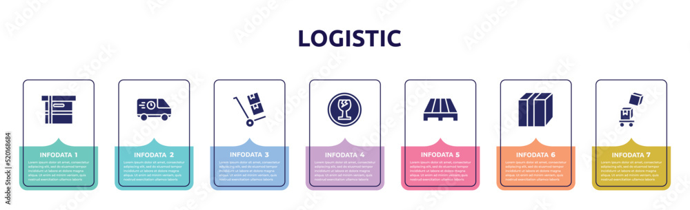 logistic concept infographic design template. included small cardboard ...
