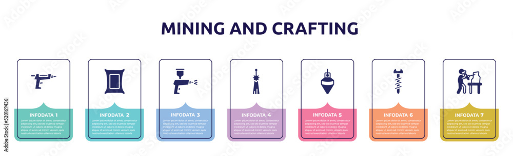 Vetor de mining and crafting concept infographic design template ...