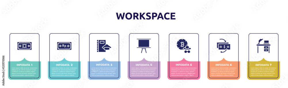 workspace concept infographic design template. included generic ...