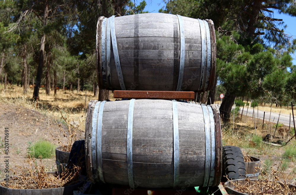 How to use an old barrel on the farm. Stock Photo | Adobe Stock
