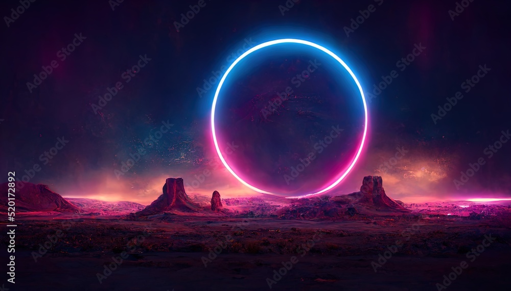 Magical portal, fantastic teleport to an alien planet, an entrance to ...