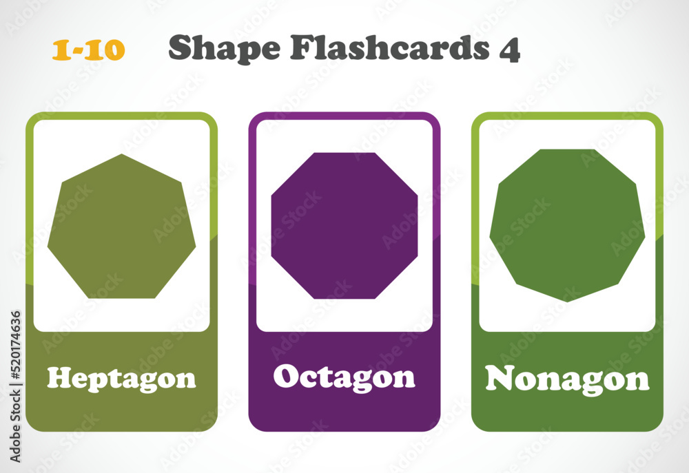 Geometric shapes flashcards for kids. Educational material for children ...