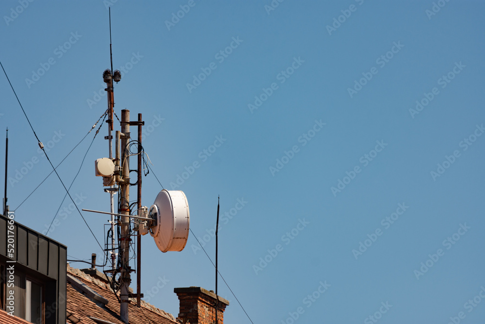 Microwave dish antenna installed on the roof of a building Photos ...