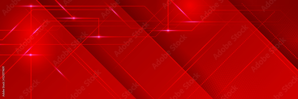 Red technology digital banner design. Science, medical and digital ...