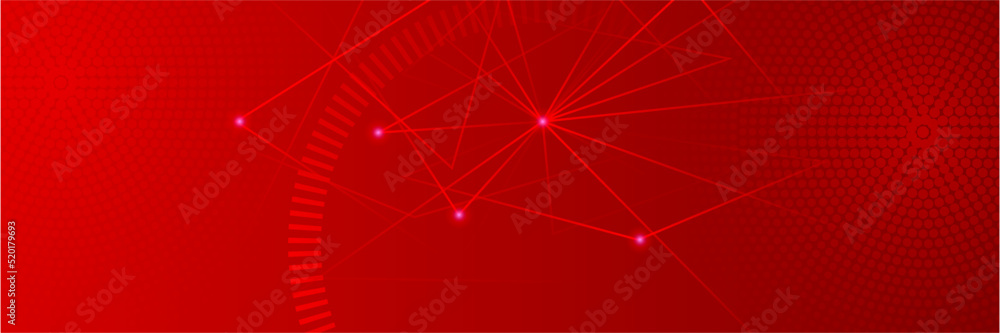 Red technology digital banner design. Science, medical and digital ...