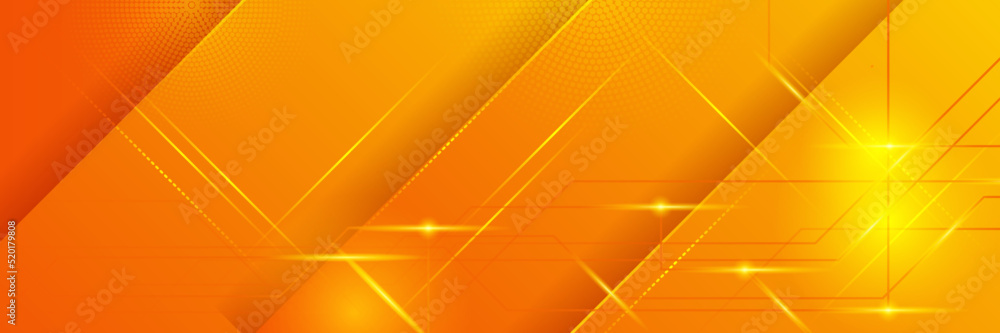 Orange technology digital banner design. Science, medical and digital ...