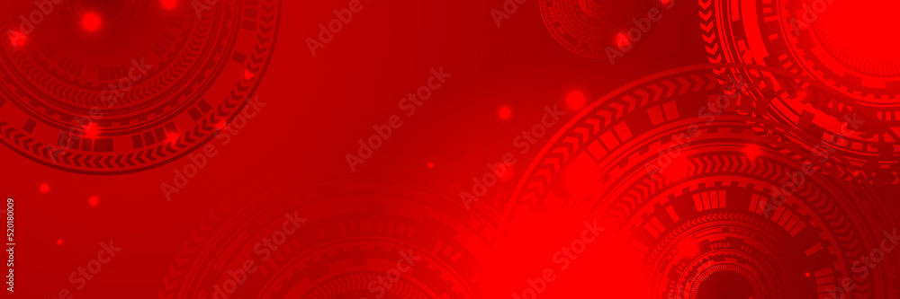 Red technology digital banner design. Science, medical and digital ...