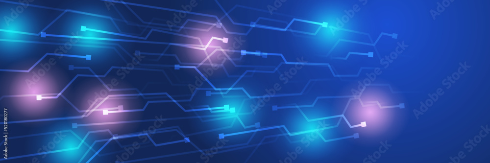 Website header or banner design with technology pattern. Geometric ...