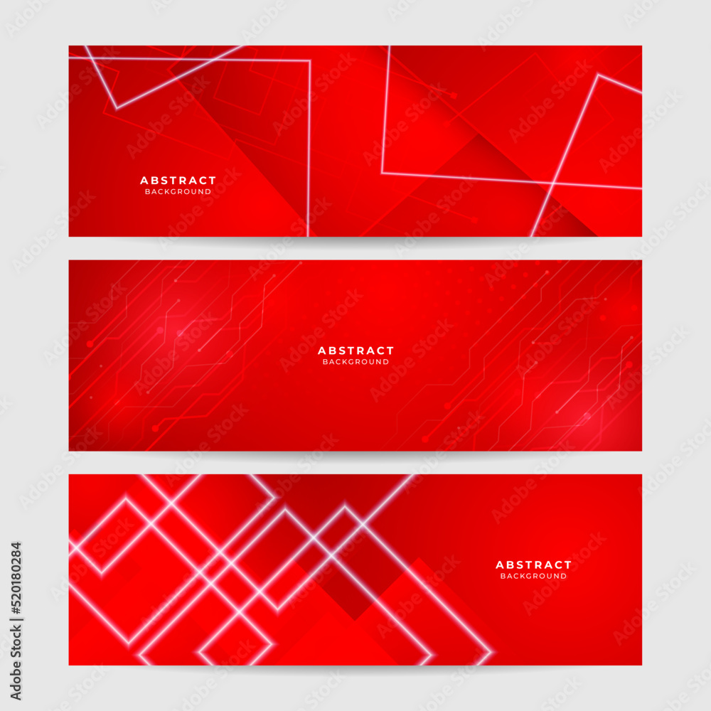 abstract red technology banner design. Abstract technology background ...