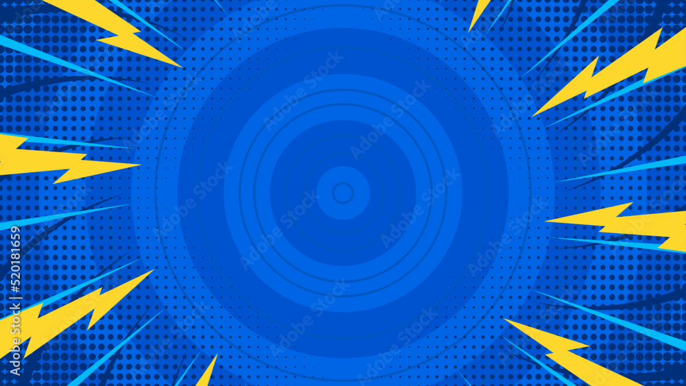 Blue comic book background vintage pop art superhero background for ...