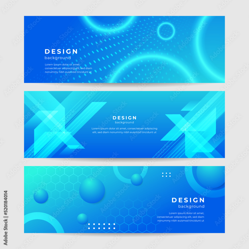 Abstract geometric blue wide background banner layout design. Blue ...