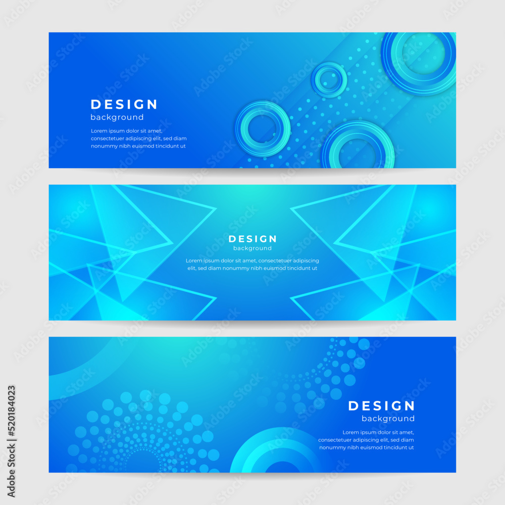 Abstract geometric blue wide background banner layout design. Blue ...
