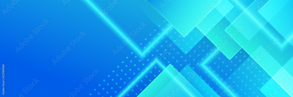 Abstract geometric blue wide background banner layout design. Blue ...