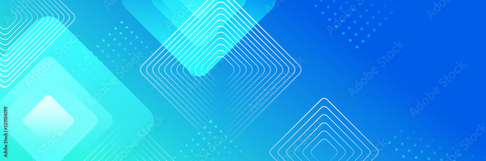 Abstract geometric blue wide background banner layout design. Blue ...