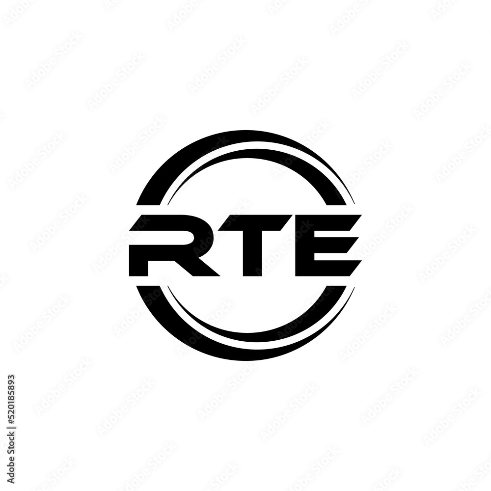 Vecteur Stock RTE letter logo design with white background in ...