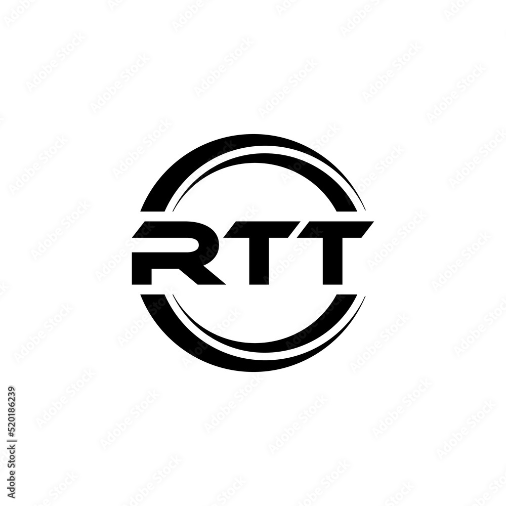 RTT letter logo design with white background in illustrator, vector ...