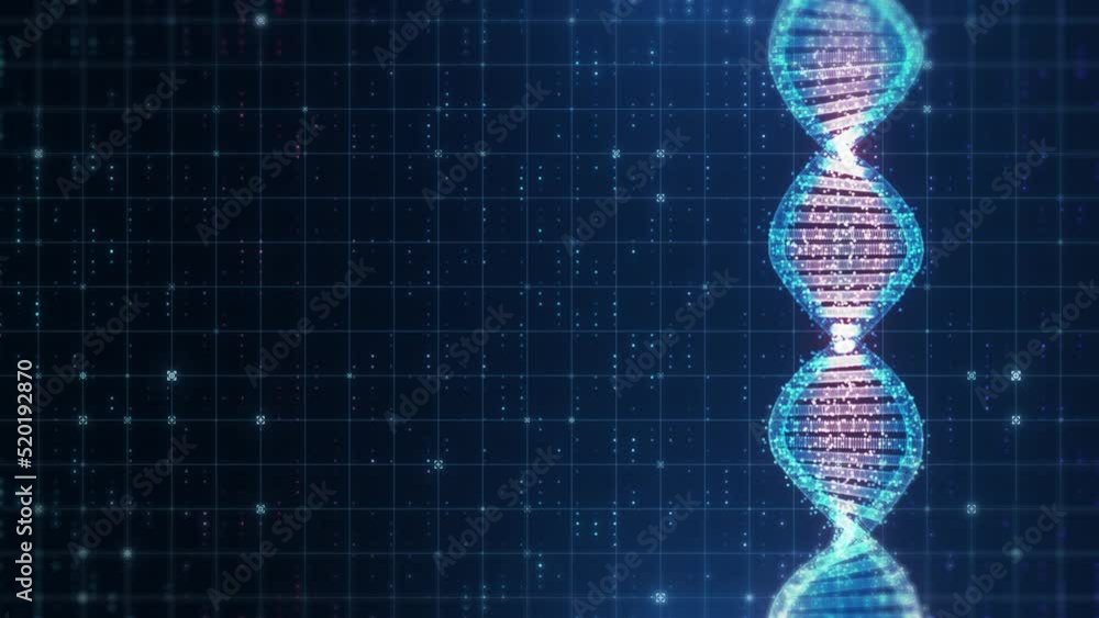 Dark Blue futuristic DNA User Interface. digital interface of ...