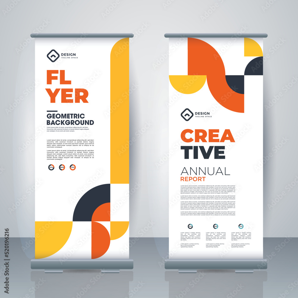 Retro Business Roll Up. Standee Design. Banner Template. Presentation ...