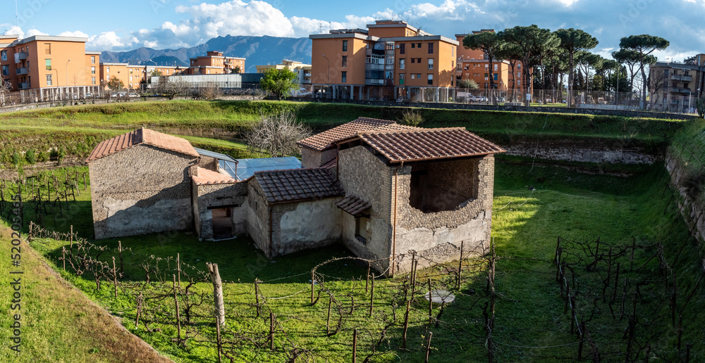 Ancient Roman farmhouse and vinery villa Regina in Boscoreale, Italy ...
