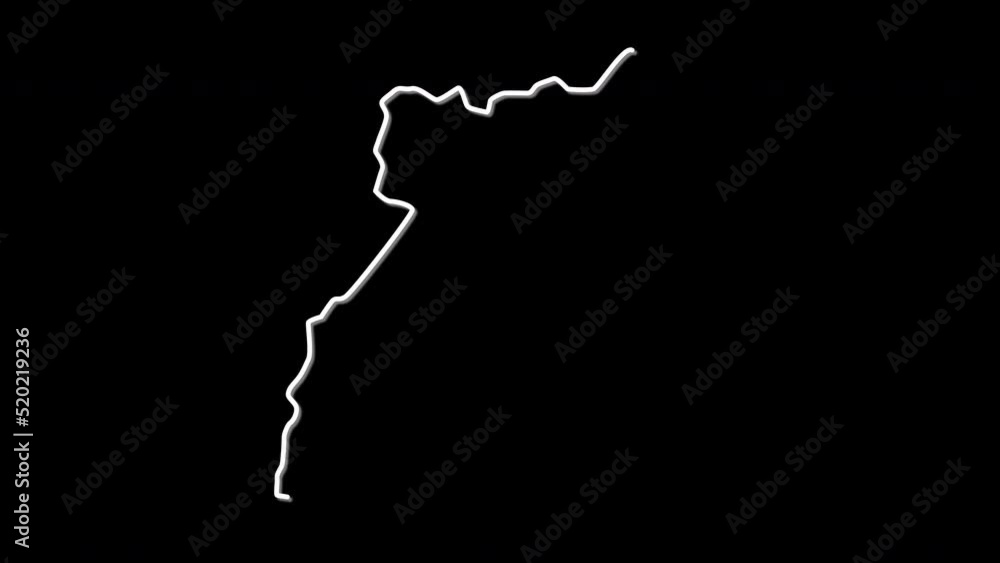 Uganda map, country territory outline self drawing animation. Line art ...