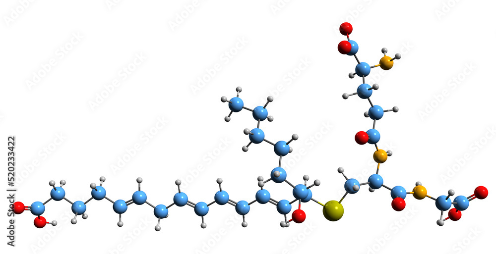 3D image of Eoxin C4 skeletal formula - molecular chemical structure of ...