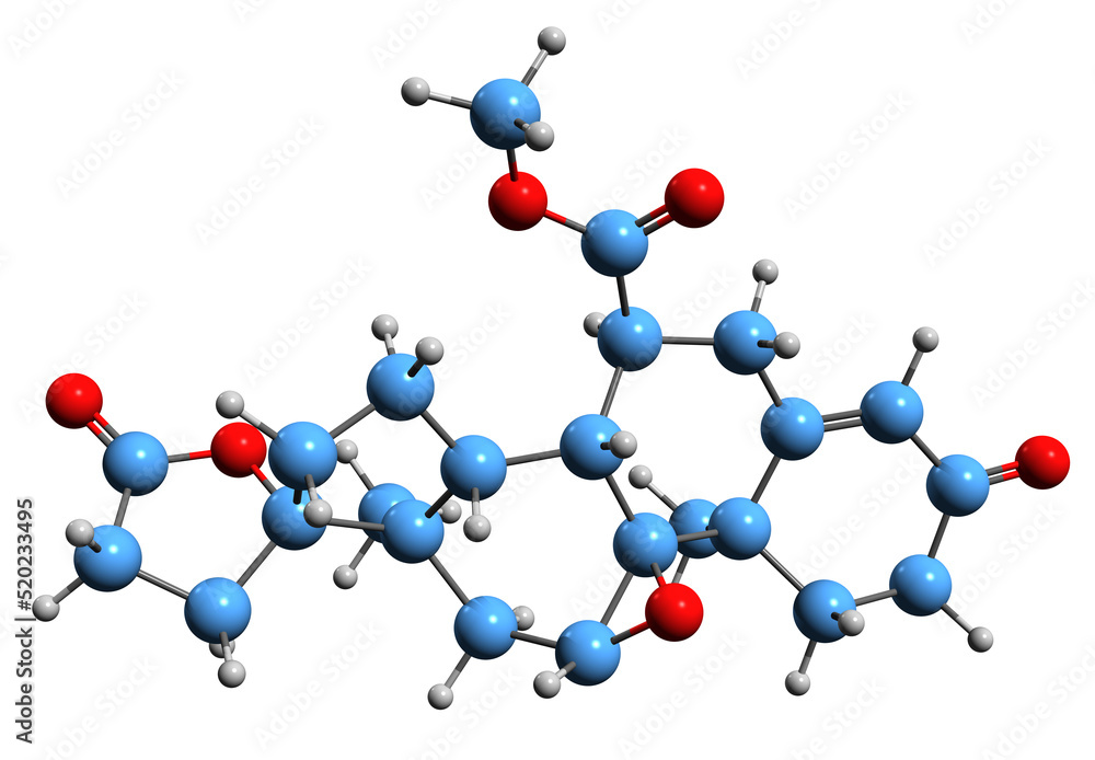 3D image of Eplerenone skeletal formula - molecular chemical structure ...