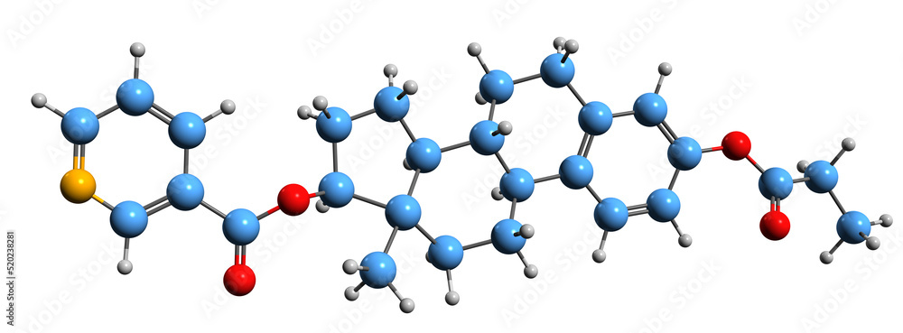 3D image of Estrapronicate skeletal formula - molecular chemical ...