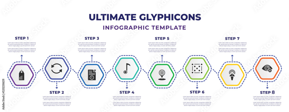 ultimate glyphicons infographic design template with clothes label ...