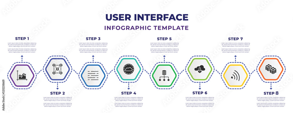 user interface infographic design template with multiple variable, connected users in flow chart ...