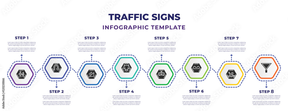 Grafika wektorowa Stock: traffic signs infographic design template with ...