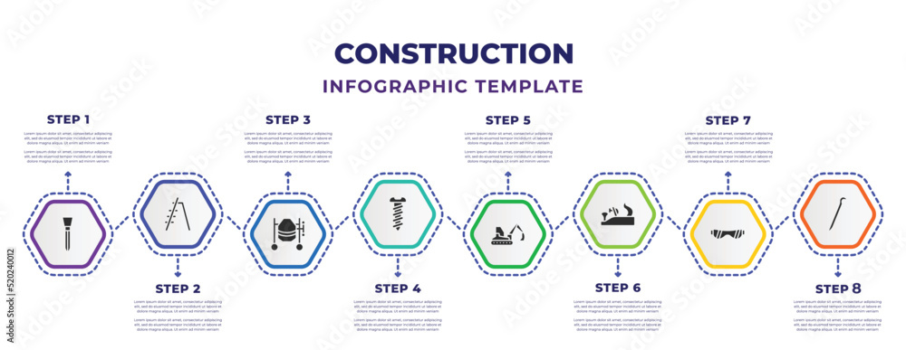 construction infographic design template with wedge tool, ladder ...