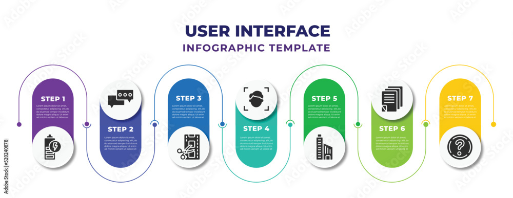 user interface infographic design template with battery loaded, two ...