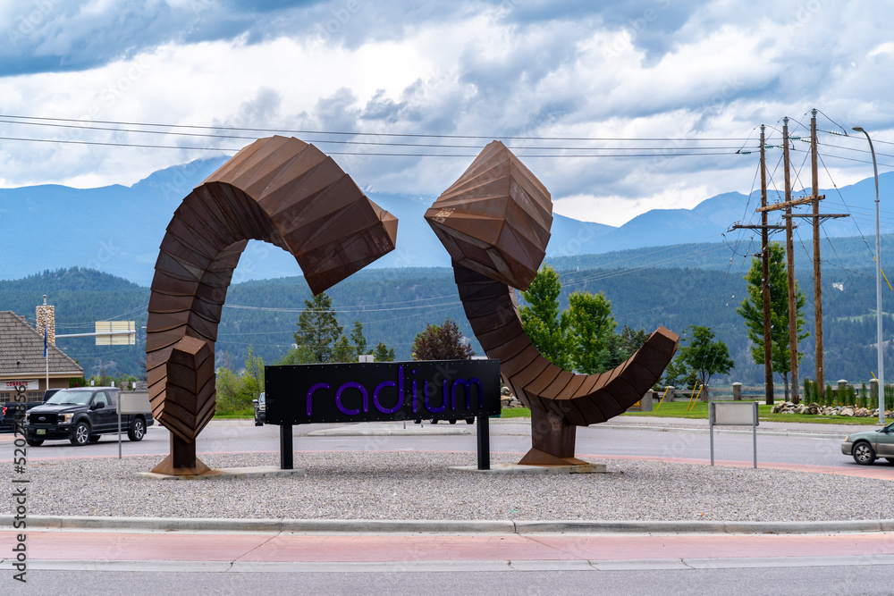 Radium Hot Springs, British Columbia, Canada - July 7, 2022: Bighorm ...