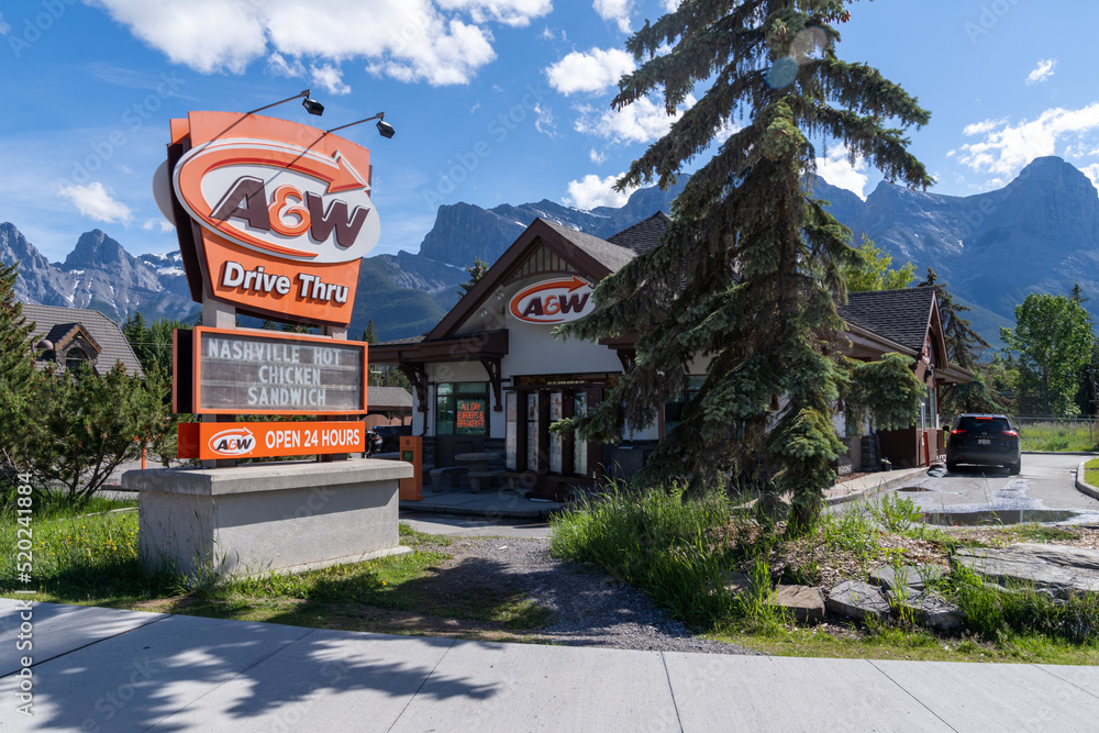 Canmore, Alberta, Canada - July 7, 2022: An A&W fast food restaurant ...