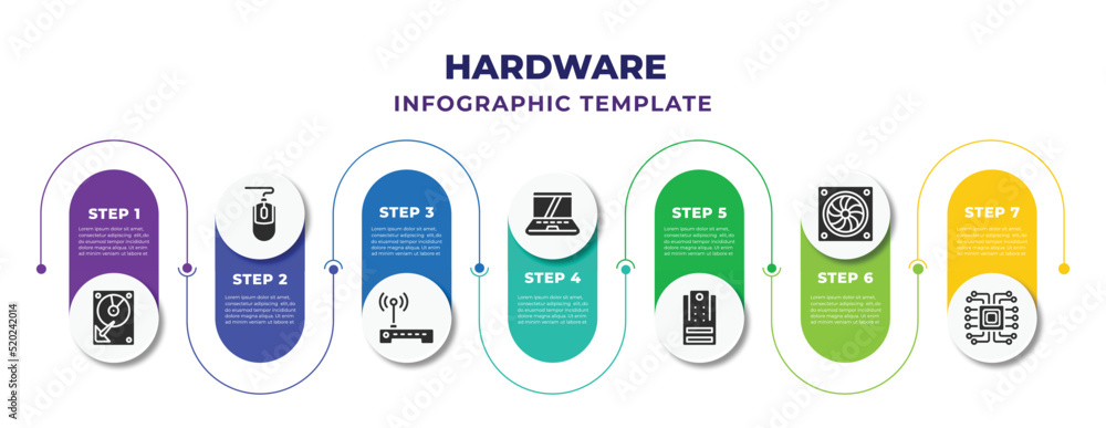 Vecteur Stock hardware infographic design template with harddrive ...