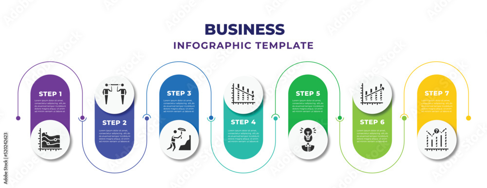 business infographic design template with continuous data graphic wave ...